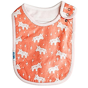 KUDL Baby Bibs Extra LARGE Toddler, Burp Cloth, Absorbent Feeding Reflux Drool Teething, Side Snap Button Unisex 4-Pack Gift Set for Boys and Girls