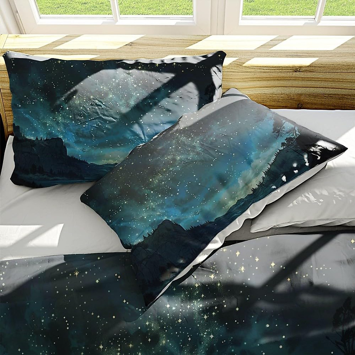 Aimery Starry Night Duvet Cover Set - Enchanting Starry Sky Design, Luxurious Microfiber Comforter for All Seasons with Captivating Celestial Patterns (King (104"x90"),04)