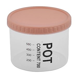 Qtqgoitem Plastic Kitchenware Round Shaped Food Cereal Soybean Crisper Storage Container Light Pink (model: 3de 666 5bc cf2 114)