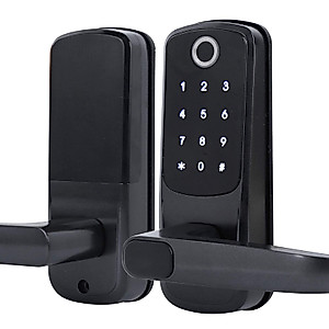 Biometric Fingerprint Door Lock, Fingerprint Password Lock, Remote Control Doorlock, Intelligent Electronic Lock with Virtual Password Design/Mechanical Key/Anti-Peeping, for Alexa Voice Control