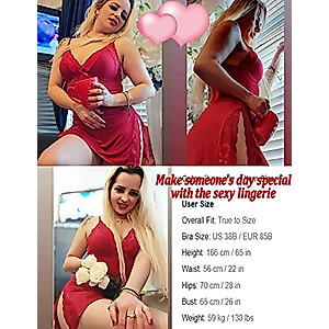 Avidlove Women's Sleepwear Sexy Nightgown for Women Nighty Lingerie Sleepwear Nightwear Wine Red S