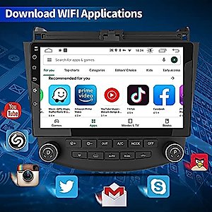Car Radio Stereo for Honda Accord 2003 2004 2005 2006 2007,Built-in Carplay/Android Auto 10 inch Head Unit 2G RAM 32G ROM with WiFi GPS Navigation DSP Bluetooth