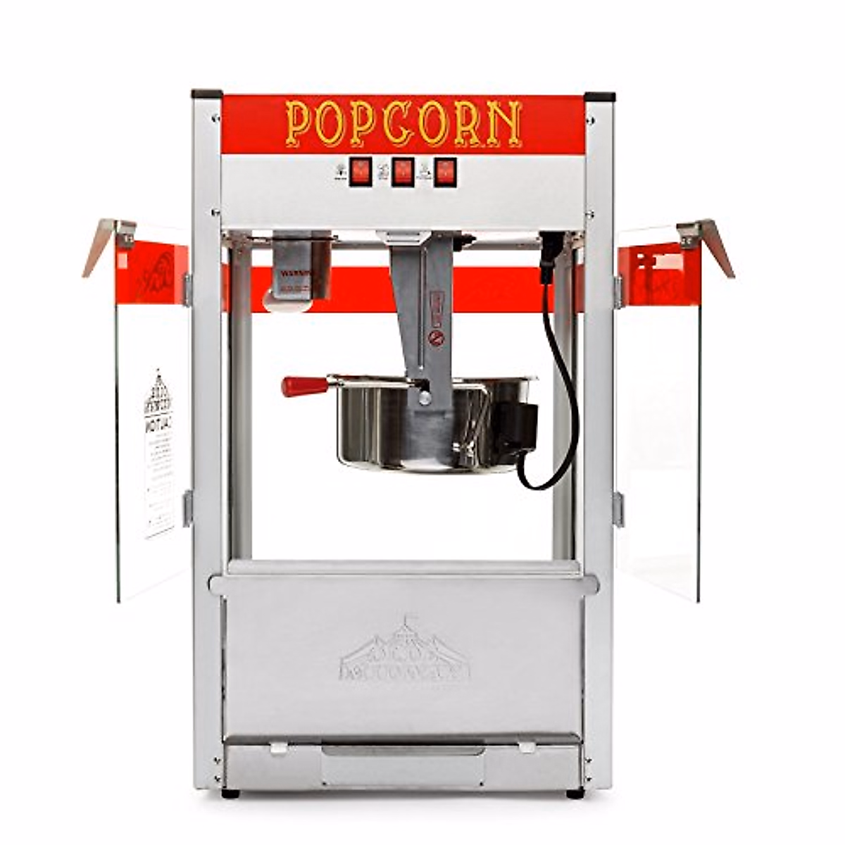 Olde Midway Commercial Popcorn Machine Maker Popper with Large 12-Ounce Kettle - Red