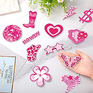 16pcs Pink Preppy Refrigerator Magnets Women Fridge Magnets Cute Magnetic Pink Locker Accessories Preppy Locker Decor Boho Locker Decoration Smiling Face Leopard Decorative Magnets for Girls Kitchen