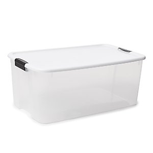 Sterilite 4 Sets of 116 Quart and 6 Sets of 18 Quart Heavy-Duty Stackable Clear Latch Lid Storage Container Tote for Home Organization