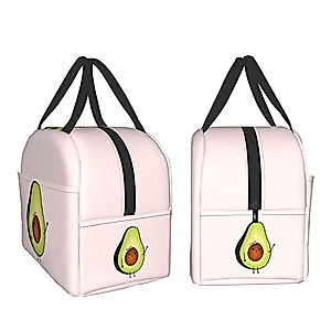 Lunch Bag Avocado Girl Insulated Lunch Box Reusable Lunch Bags Meal Portable Container Tote For Men Women Work Travel Picnic