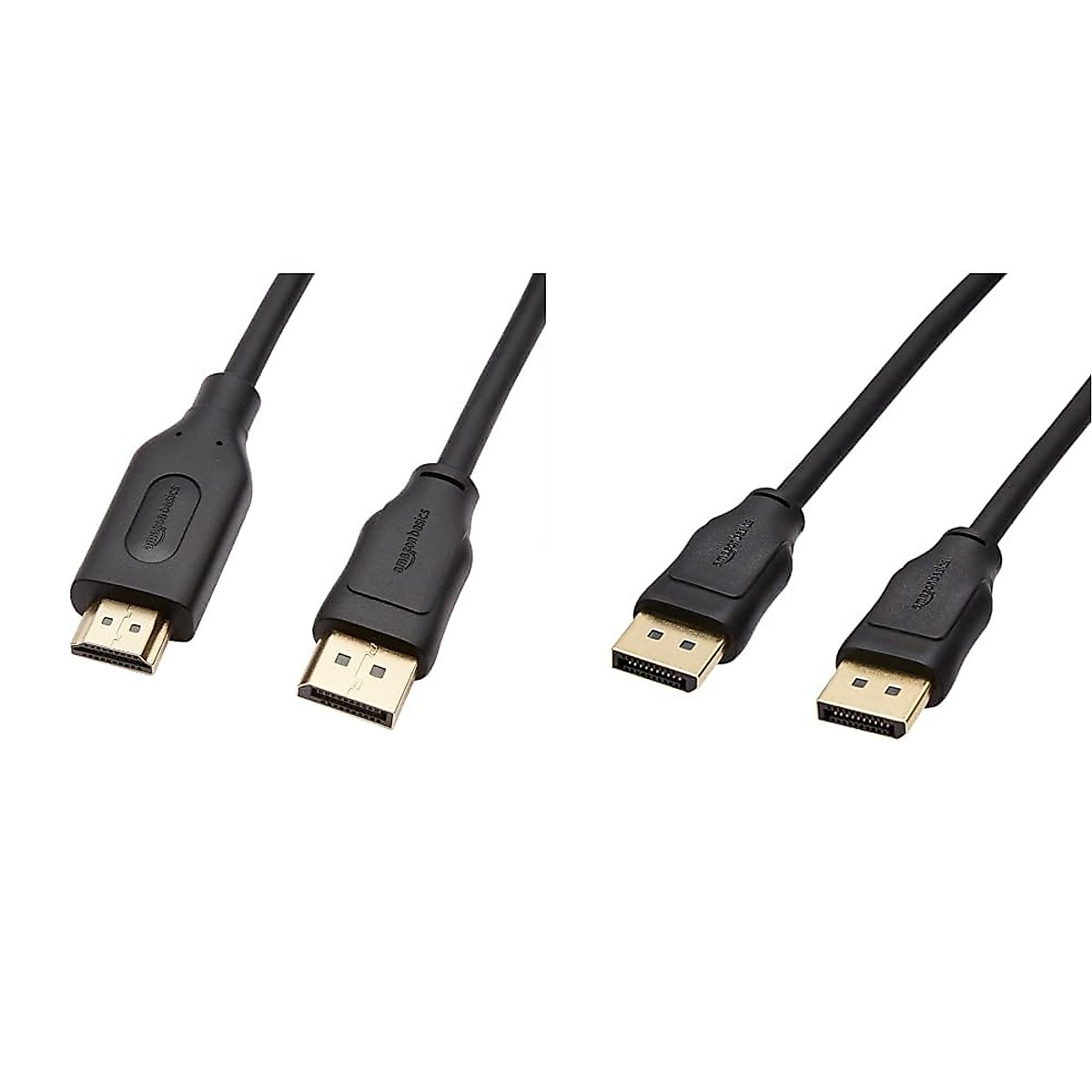 AmazonBasics Uni-Directional DisplayPort to HDMI Display Cable - 6 Feet & DisplayPort to DisplayPort HD Display Cable - 6 Feet