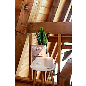NOTES Sustainable Candle Refill | Non-Toxic Fragrance, Natural Wax Beads (Beeswax, Rice bran and Soy), Cotton Wick and Sustainer - (1) Vanilla & Pepperwood