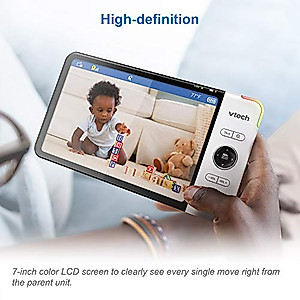 [Upgraded] VTech VM919HD Video Monitor with Battery Support 15-hr Video Streaming, 7" 720p HD Display,360 Panoramic Viewing, 110 Wide-Angle View,HD Night Vision,Up to 1000ft Range,Secured Transmission