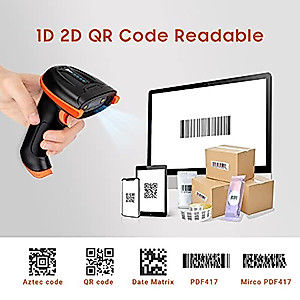 Tera Barcode Scanner Wireless and Wired with Battery Level Indicator 1D 2D QR Digital Printed Bar Code Reader Cordless Handheld Barcode Scanner Compact Plug and Play Model D5100