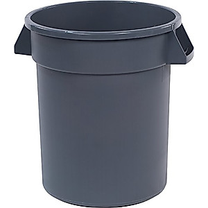 Carlisle FoodService Products 34102023 Bronco Polyethylene Round Trash Container, 20-Gallon Capacity, 20" Diameter x 23" Height, Gray (Case of 6)