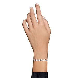 Swarovski Angelic Tennis Bracelet with White Crystals on a Rhodium Plated Setting
