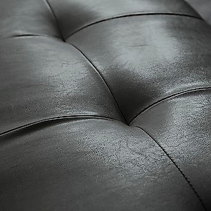 Anwick Modern Leather Futon Sofa Bed,Convertible Folding Couch Recliner Sleeper Loveseat for Small Space,Apartment,Office,Dorm,with Cup Holders and Removable Armrest (Gray-New)