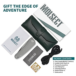 MOLSECT Orbit Pocket Folding Knife, Liner Lock EDC Knives 3.23" Satin 14C28N Blade G10 Handle, Everyday Carry Knife with Clip for Outdoor Indoor Hiking Camping Fishing Work Men Women Gift