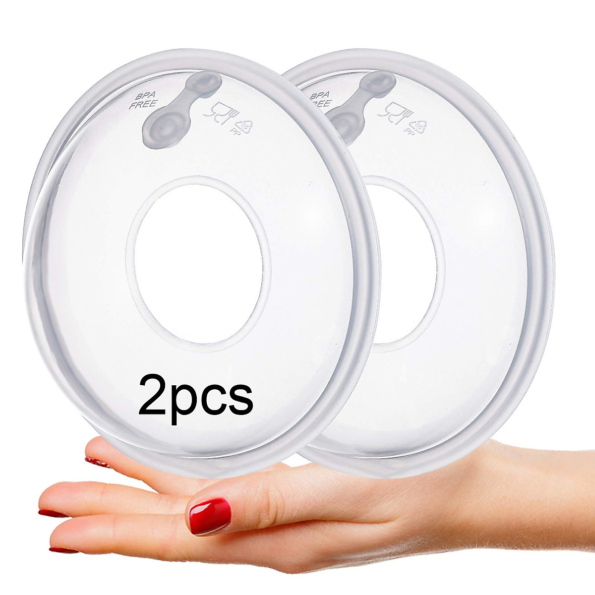 Breast Shells, Milk Catcher, (2PCS) Breastmilk Collector, Milk Savers for Breastfeeding, Nipple Shields with Plug, for Milk Leaks, Collect Breastmilk, Protect Cracked Nipple, Reusable & BPA-Free