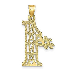 IceCarats 14K Yellow Gold Best Grandma Necklace Nana Charm Grandmother Pendant Only