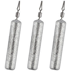 Dr.Fish 50 Pack Fishing Drop Shot Weights Lead Skinny Sinkers with Barrel Swivels Weedless Drop Shot Fitness Rig 1/4oz