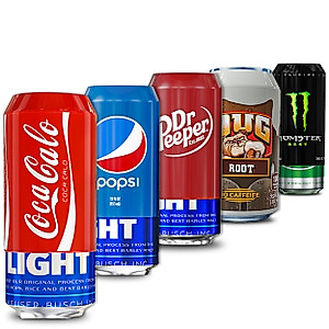 BeerSkin Skywin Silicone Can Cover- 5 Pack 12oz (355ml), Silicone Can Sleeve, Soda Can Sleeve, Hides Can by Disguising as a Can of Soda (New Mix Colors)