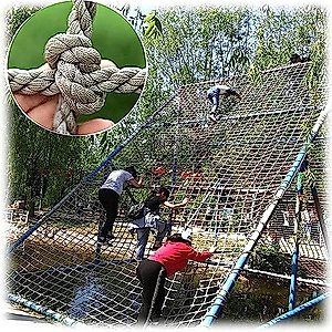 EkiDaz HXRW Rope Net Protective Safety Net Kids Climbing Frame Net Climbing Cargo Net Rope Net for Indoor Outdoor Sturdy and Durable Playground Sets for Backyards (Size : 2 * 2m(6.6 * 6.6ft))