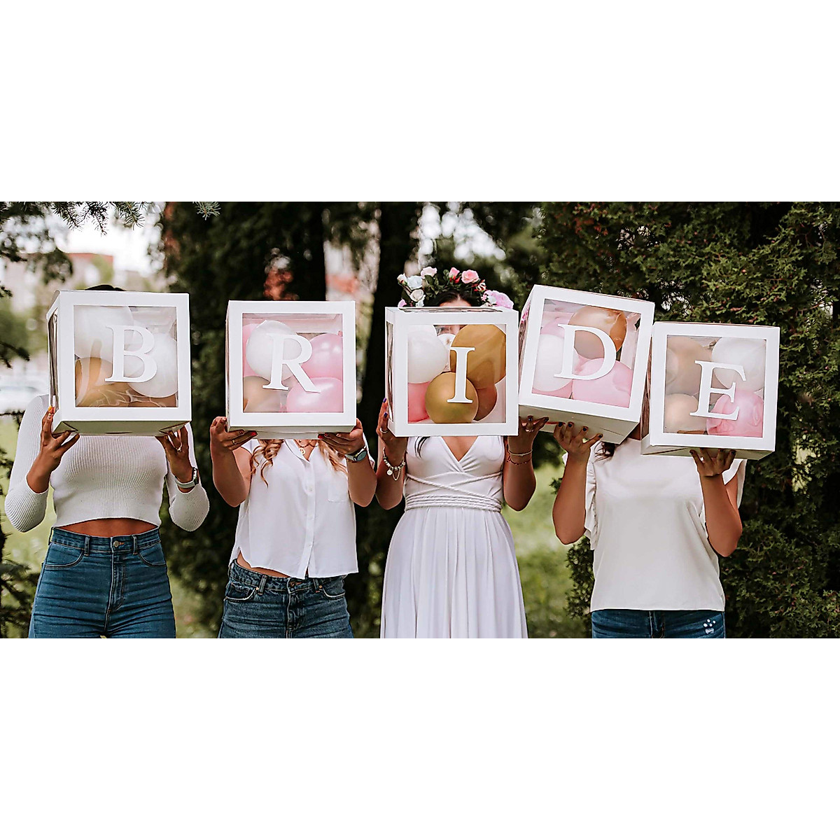 Transparent Balloon Boxes With 27 Letters - Baby Shower Decorations For Baby Boy Or Girl - 1st Birthday, Bridal Shower, Gender Reveal Party Decoration Balloon Box - Reusable Favors In Giftbox