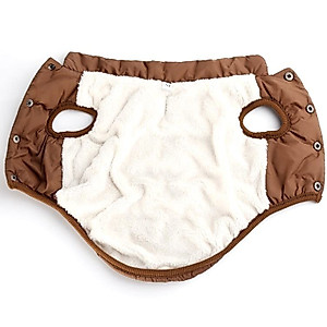 PAWSINSIDE Dog Puffer Jacket Cold Weather Fleece Vest Coat Pet Quilted Winter Clothes for Small Medium Large Dogs (Coffee, Small)