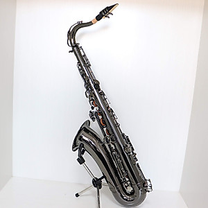 JodyBlues JTS-802 Tenor Saxophone Bb Professional Black lacquered Tenor Sax with Cleaning Cloth，Gloves, Carrying Case, Mouthpiece, Neck Straps,Reeds