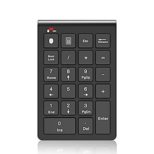 Bluetooth Number Pad Wireless & Wired 10 Key USB Keypad, Rechargeable Numpad for Laptops, Desktop, Computers Accessories Compatible with MacBook iPads ChromeBook EliteBook Notebook etc.