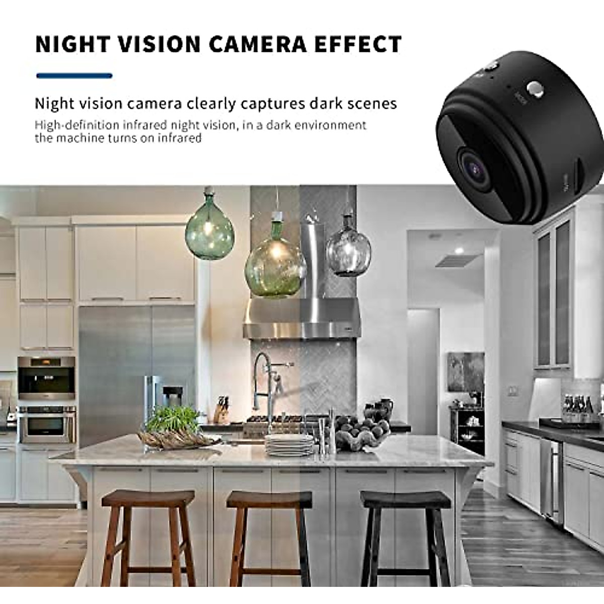Kebei 2023 Upgraded1080P Magnetic WiFi Camera,Indoor Camera Home Security Camera Wireless WiFi Camera,Car Cameras for Surveillance