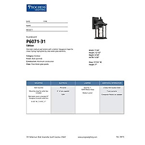 Progress Lighting P6071-31 Edition Outdoor, 7", Black