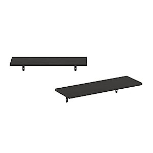 Furinno Rossi 23-Inch Wall Mounted Floating Display Shelves, Espresso, Set of 2