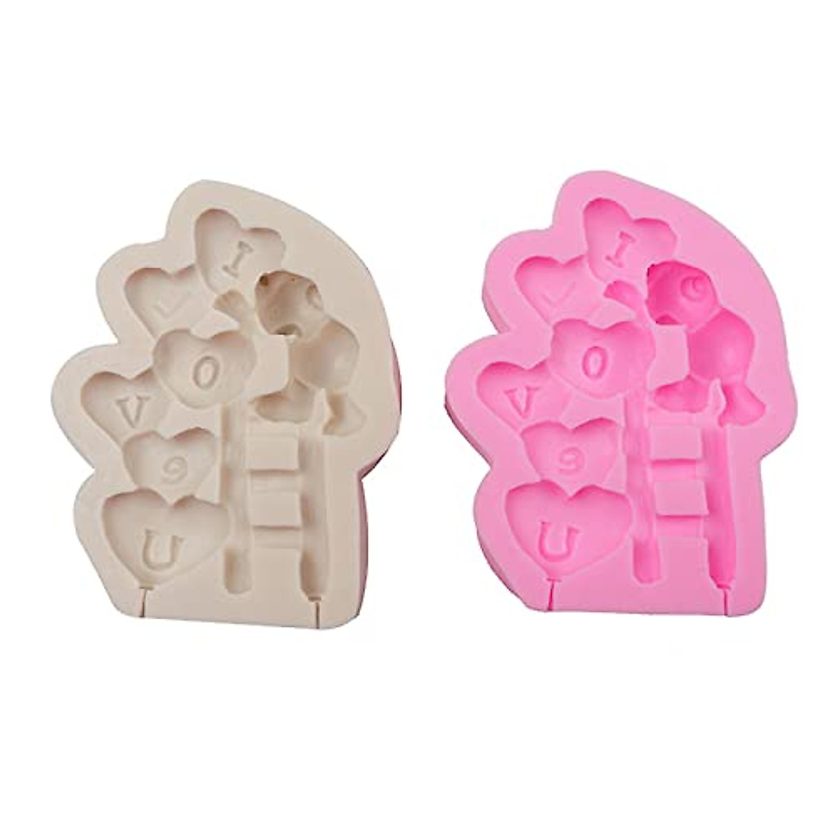 Valentines Day Bear Silicone-Molds For Baby-Shower Cake-Topper Decoration Love Bear Card Fondant Mold DIY-Baking Cookie Candy Mould-silicone