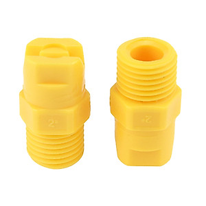 Sydien 20Pcs Plastic 1/4 BSPT Male Thread Flat Fan Sprayer Tip 80 Degrees Nozzles For Cooling, Agricultural Irrigation, Waste Gas Treatment Yellow