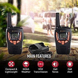 Cobra ACXT390 Walkie Talkies for Adults - Rechargeable, Lightweight, 22 Channels, 23-Mile Range Two-Way Radios with VOX (2-Pack)