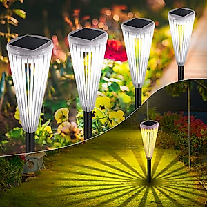 SMY Lighting Solar Pathway Lights,6 Pack Solar Outdoor Lights,Solar Landscape Garden Lights Outdoor Path Lighting for Lawn Yard Patio Pathway Walkway Warm White & Cool White