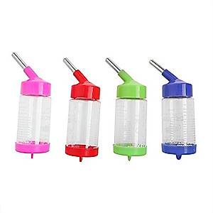 kathson 2 in 1 80ML Hamster Water Bottle Holder Dispenser With Base Hut Small Pet Nest