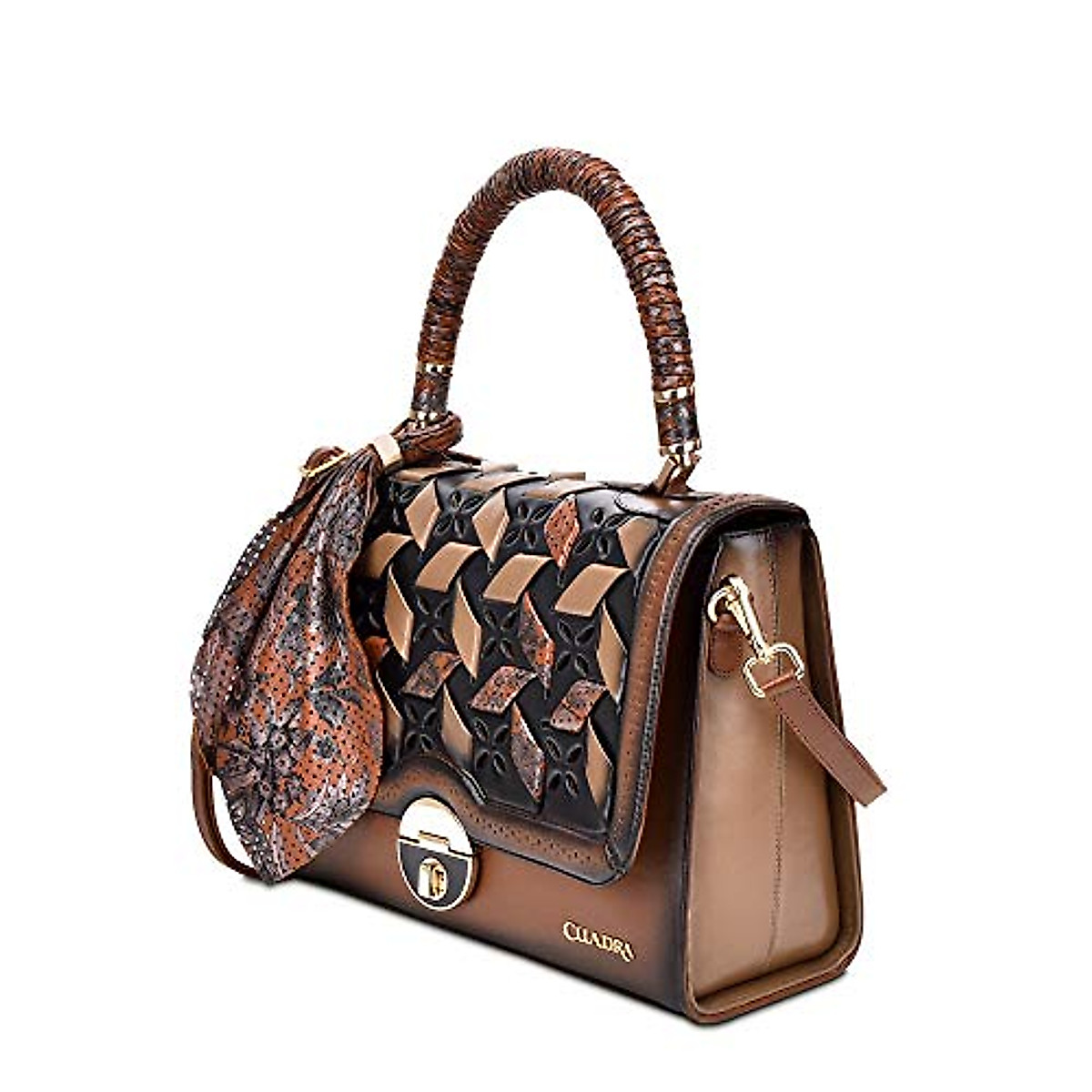 Cuadra Women's Satchel Bag in Genuine Leather Brown