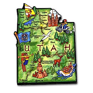 Utah Artwood State Magnet Collectible Souvenir by Classic Magnets