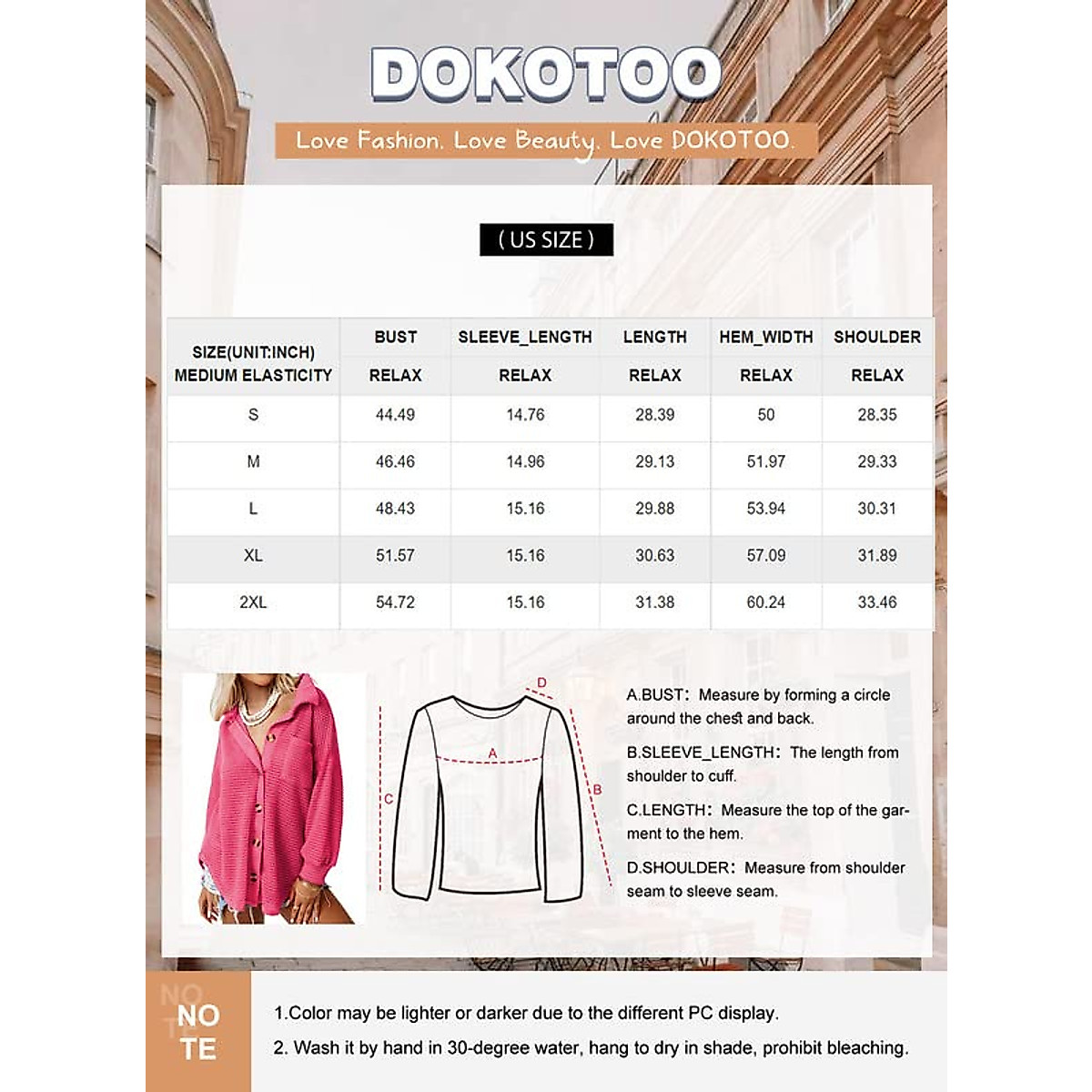 Dokotoo Womens V Neck Waffle Knit Tunic Blouse, Long Sleeve, Button Up, Loose Fit, Solid Color - Medium, Black (Spring Fashion 2023)