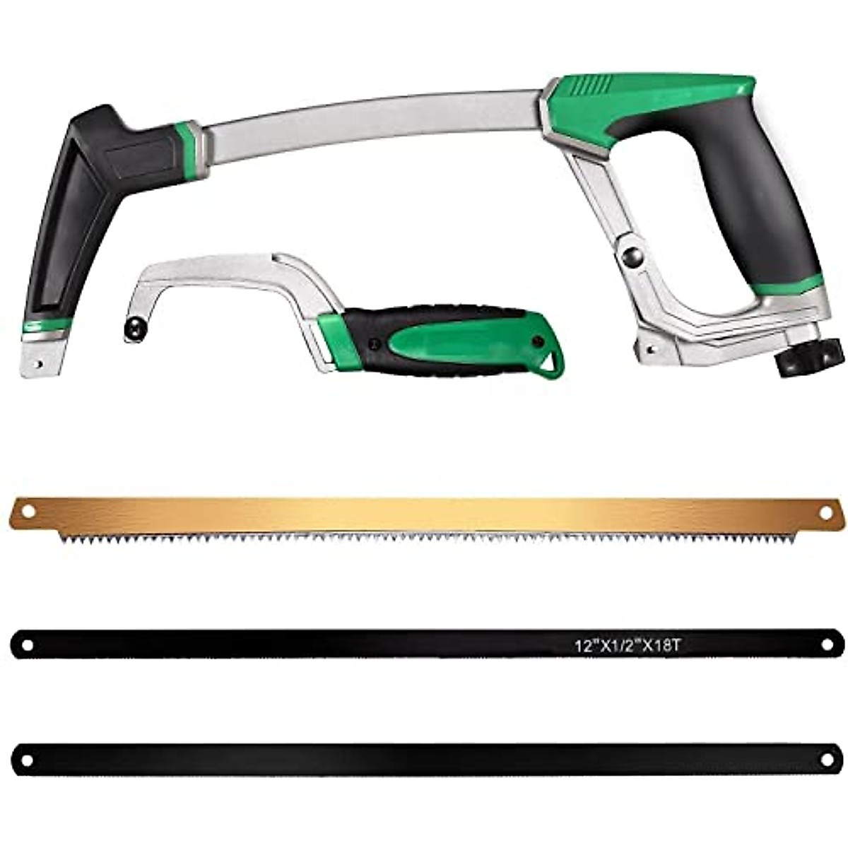 Hacksaw Frame Set, Standard and Mini Hacksaw, 12" Replaceable Blade