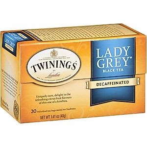 Twinings of London Lady Grey Tea Decaf Box of 20 Tea Bags