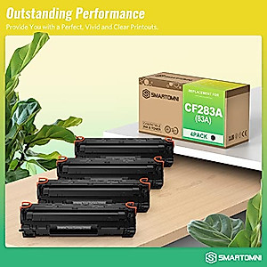 S SMARTOMNI Compatible Toner Cartridge Replacement for HP 83A CF283A (4-Pack,Black), for Use with HP MFP M225dn M225dw M127fw M127fn M201dw M201n M125nw M125a Printer Series