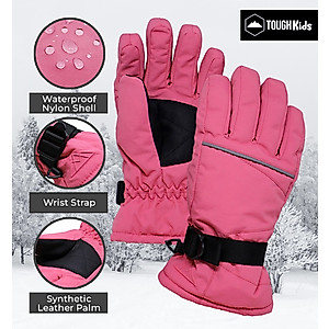 Tough Outdoors Kids Snow Gloves - Kids Winter Gloves - Kids Waterproof Insulated Gloves - Girls & Boys Winter Gloves - Kids Ski & Snowboarding Gloves - Children's Winter Gloves - Toddler Snow Gloves