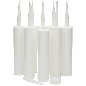 8 Pack Empty Caulking Sealant Tubes, 11-Ounce Refillable Cartridges for Grout Cracks, Tiles, Repairs (8x2 in)