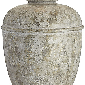 John Timberland Otero Rustic Southwestern Style Table Lamp 27" Tall Gray Faux Mottled Stone Jug Cream Linen Drum Shade Decor for Living Room Bedroom Bedside Nightstand Office Entryway Reading