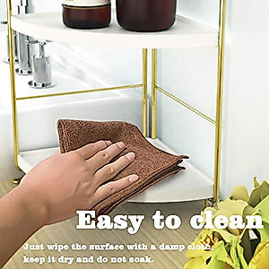 kaileyouxiangongsi 2-Tier Kitchen Spice Rack-Corner Bathroom Shelf- Kitchen Triangle Storage Rack - Standing Rack for Bathroom, Living Room, Bedroom, Kitchen (Golden)