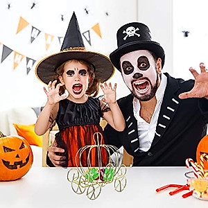 BESPORTBLE Pumpkin Carriage Candy Box Decorative Metal Cinderella Carriage Centerpiece Gold Wire Princess Carriage Figurine Flower Arrangement for Wedding Birthday Party Golden