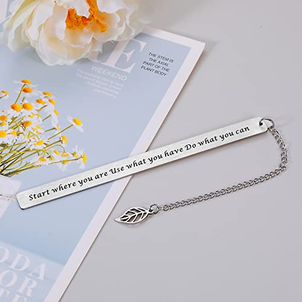 Inspirational Bookmarks Gift Metal for Women Men Christmas Birthday Bookmarks for Son Daughter Friend Stocking Stuffer Teenagers Boys Friends Coworker Student Teachers School Home Office Supplies