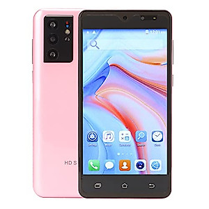 Pink 5in Mini Smartphone Unlocked, Kid Cellphone 2GB RAM 16GB ROM, 8 Core CPU Calling Phone with Dual Camera, Face Unlocked 1080P Touch Screen