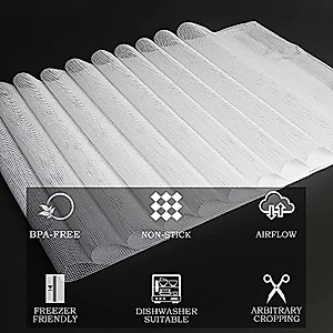 Kispog 10 Pcs/Sets Silicone Dehydrator Sheets for Food Dehydrator & Freeze Dryer, 14x14 in