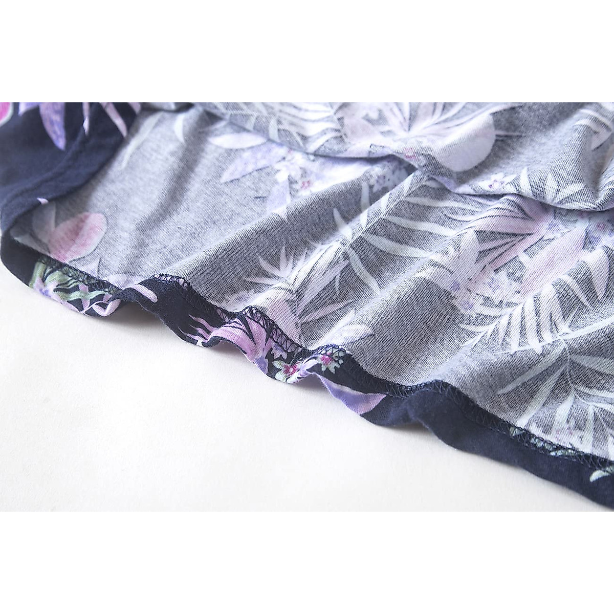 CHUNG Women's Cotton Pajama Set Cute Patterned Tank Top Sleeveless T Shorts Sleepwear Summer Plus Size loungewear,PurpleFlower,XL